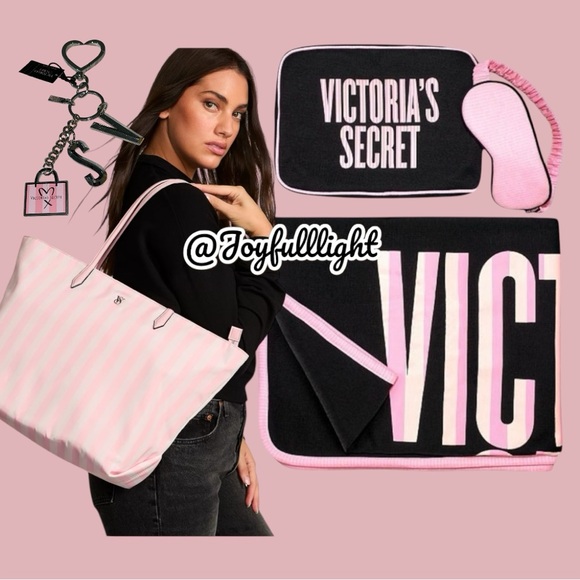 Victoria's Secret | Bags | New Victorias Secret Iconic Stripe Large ...